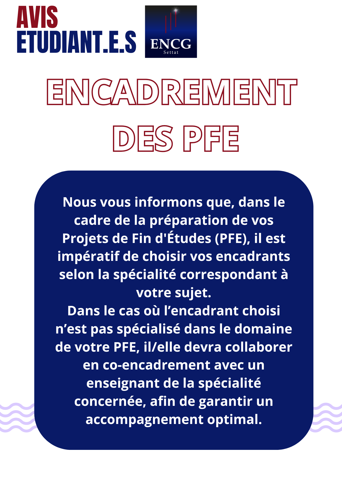 ENCADREMENT DES PFE – ENCG SETTAT